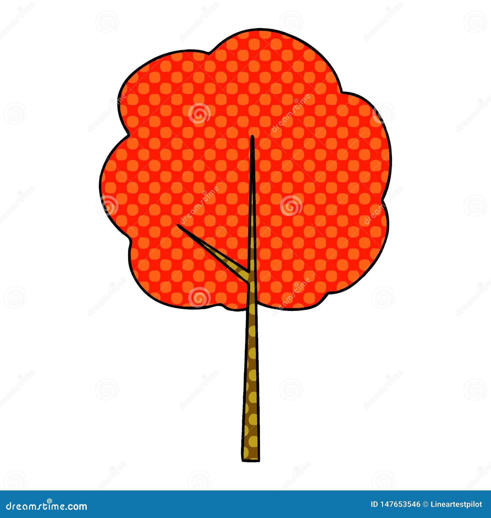 Quirky Comic Book Style Cartoon Tree Stock Vector - Illustration of ...