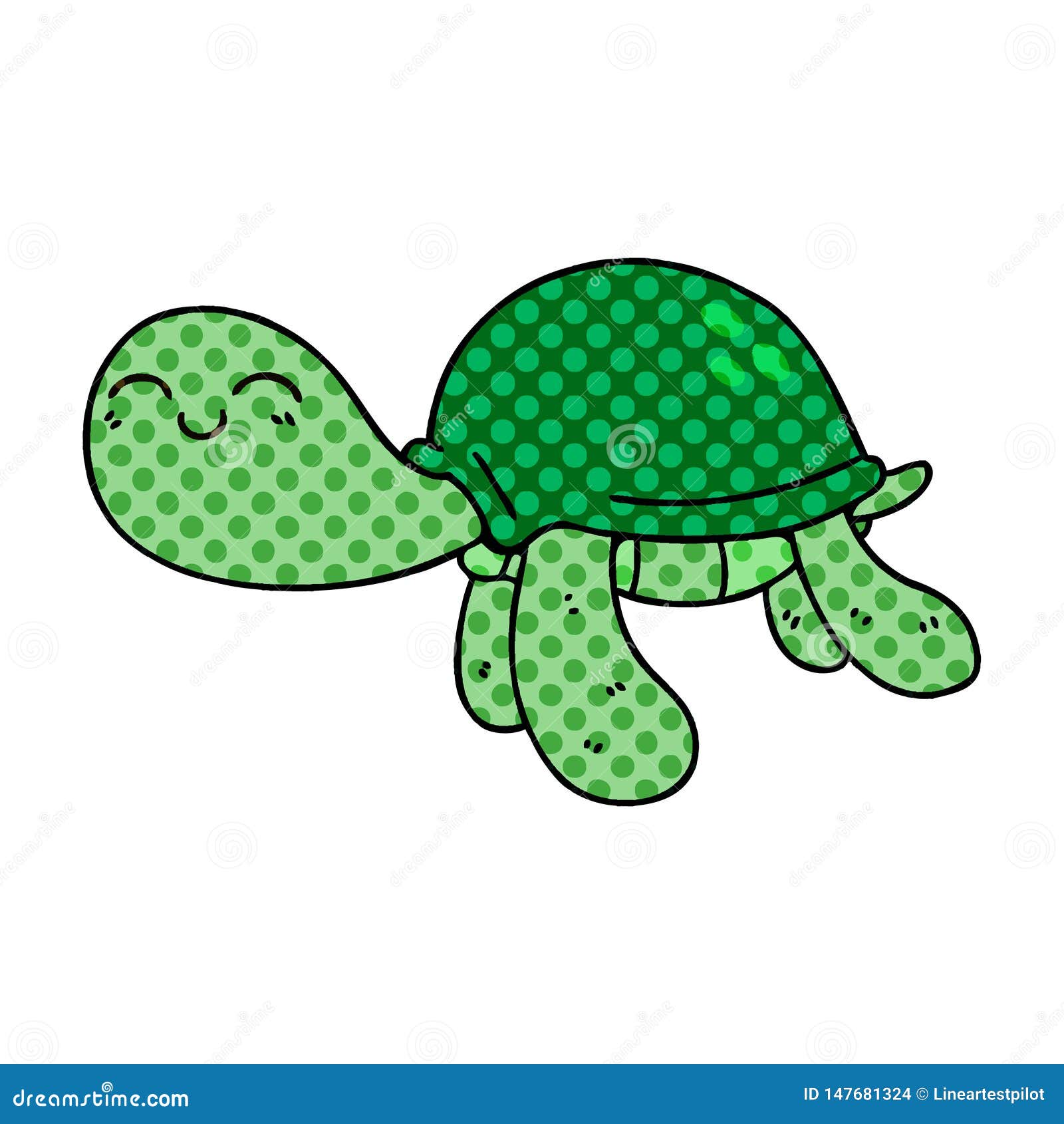 Quirky Comic Book Style Cartoon Turtle Stock Vector - Illustration of ...