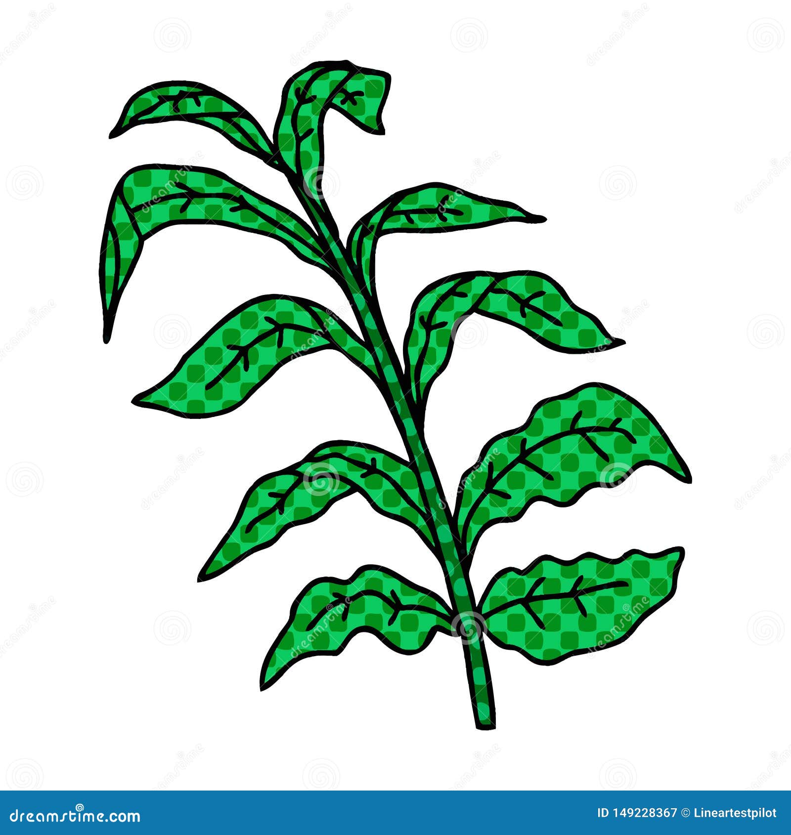 Quirky Comic Book Style Cartoon Vine Leaves Stock Vector - Illustration ...