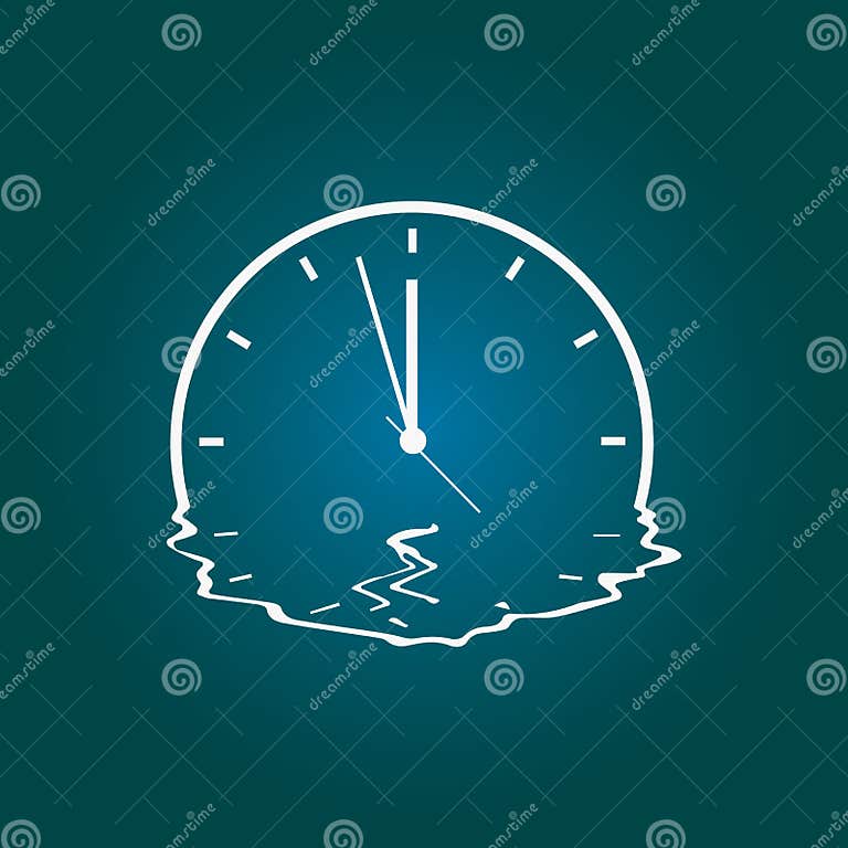 Quirky Drawing of a Melting Clock.Vector Illustration Stock Vector ...