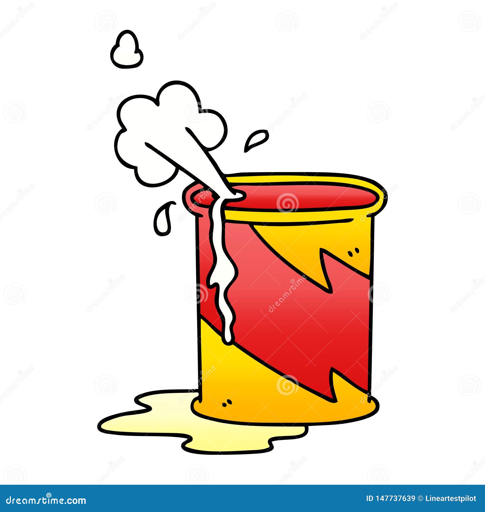 Quirky Gradient Shaded Cartoon Exploding Oil Can Stock Vector ...