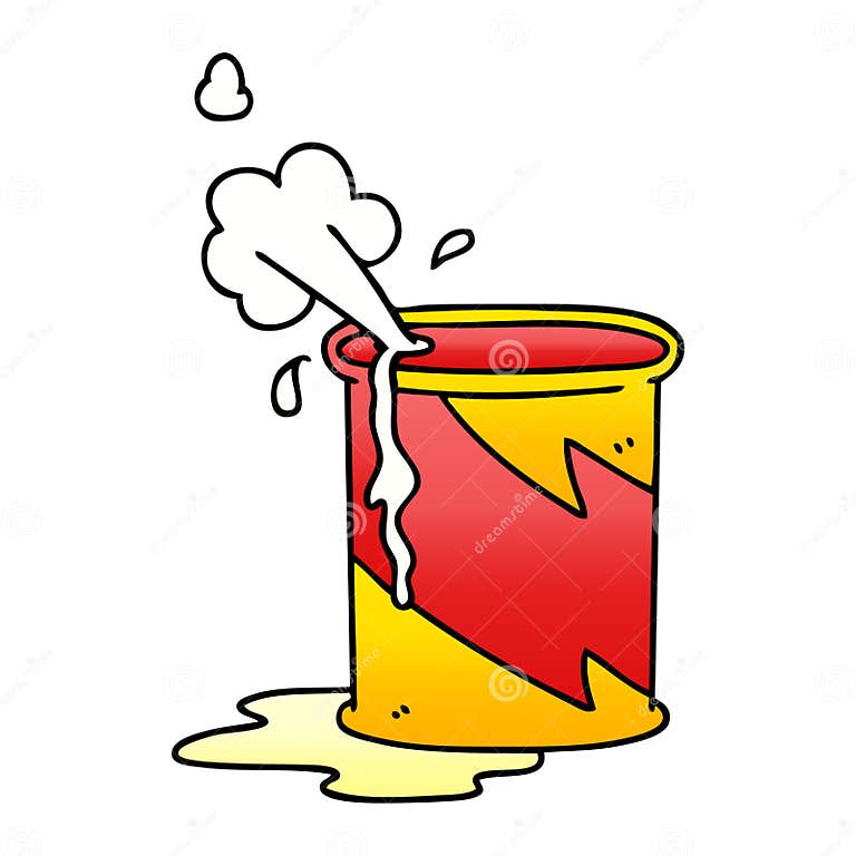 Quirky Gradient Shaded Cartoon Exploding Oil Can Stock Vector ...