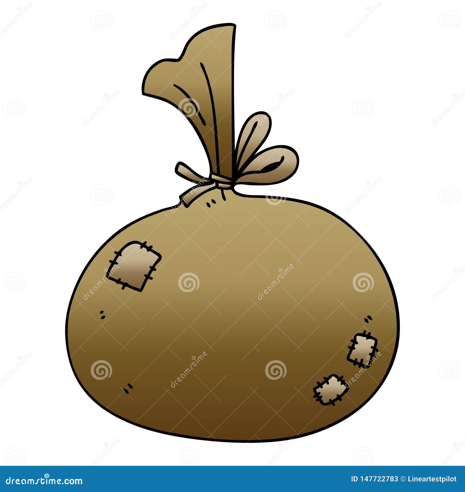 Sack Bag Object Cute Cartoon Character Doodle Drawing Illustration Art ...