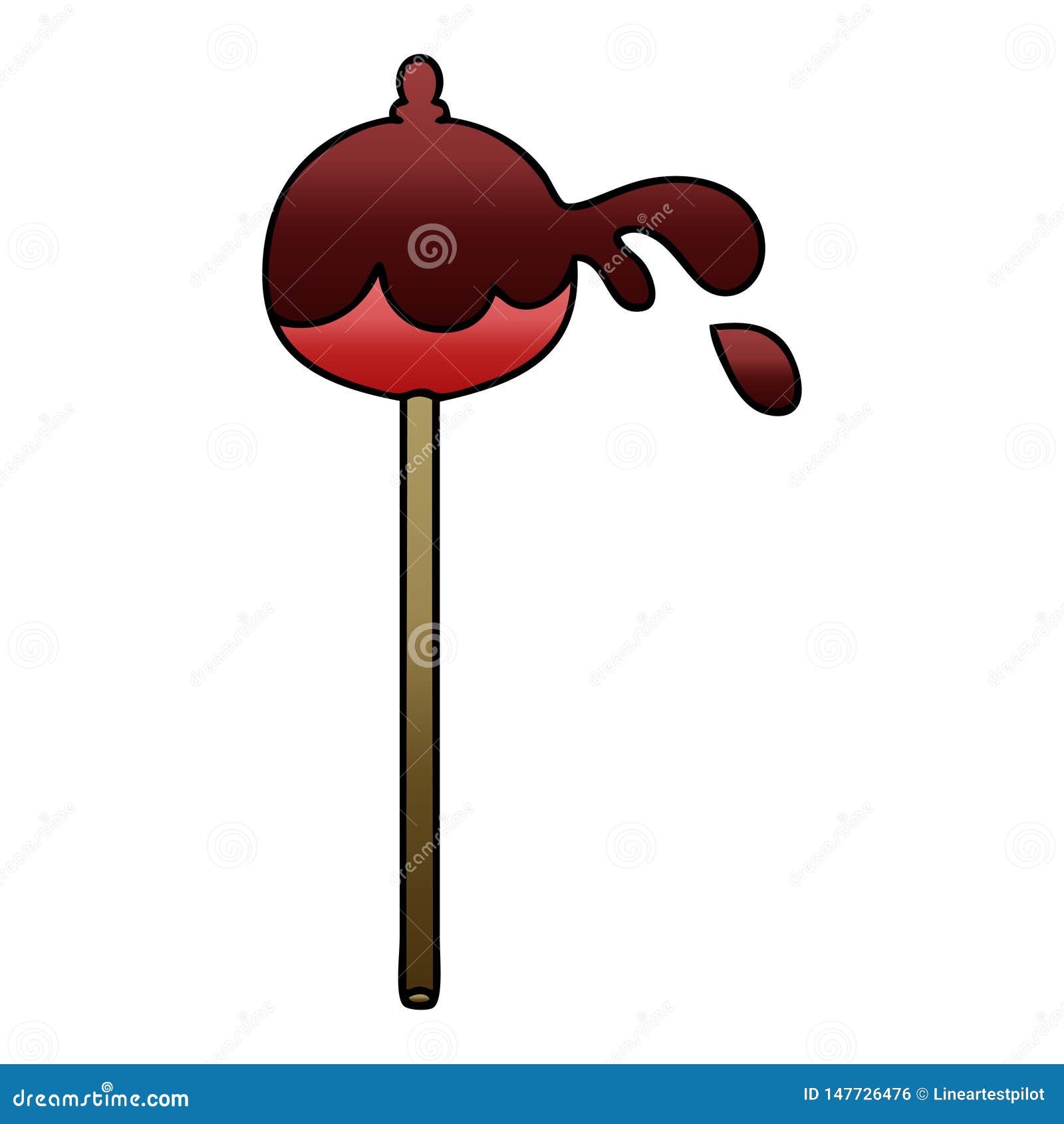 Quirky Gradient Shaded Cartoon Toffee Apple Stock Vector - Illustration ...