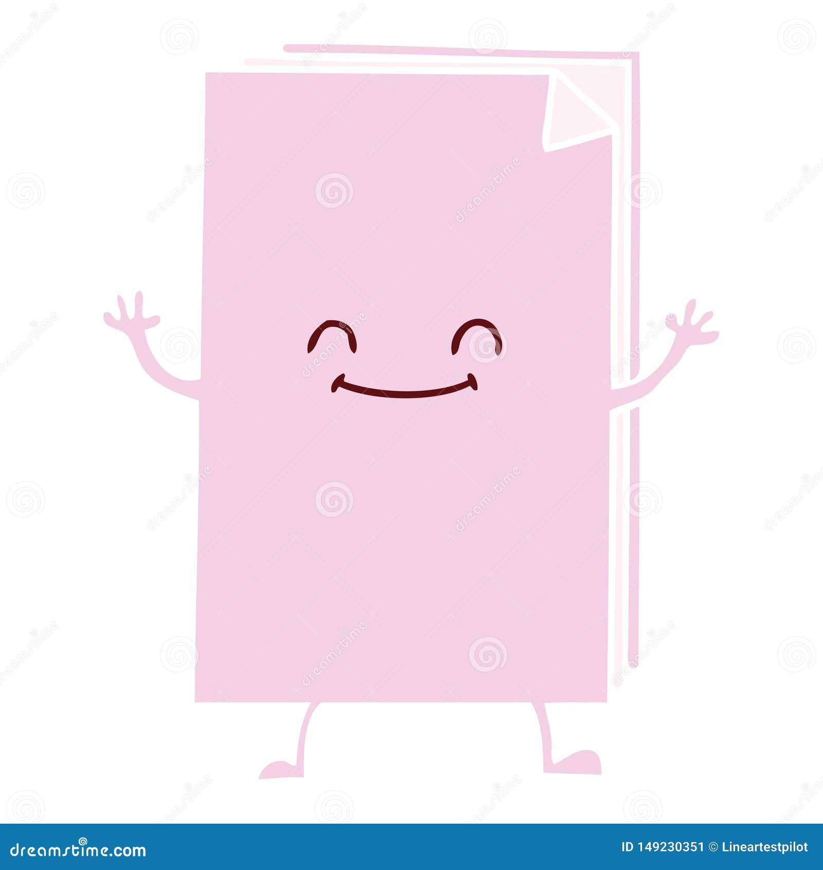 Quirky Hand Drawn Cartoon Happy Stack of Papers Stock Vector ...