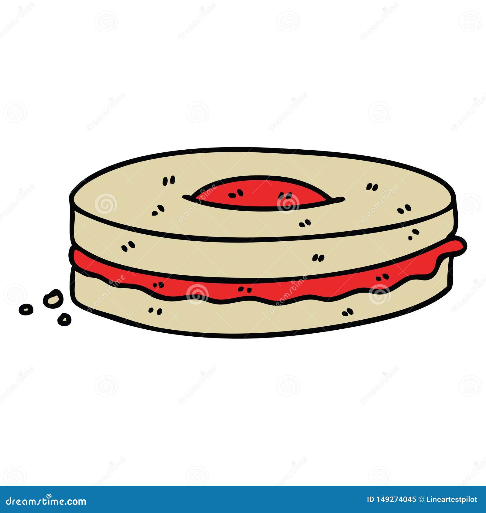 Quirky Hand Drawn Cartoon Jam Biscuit Stock Vector - Illustration of ...