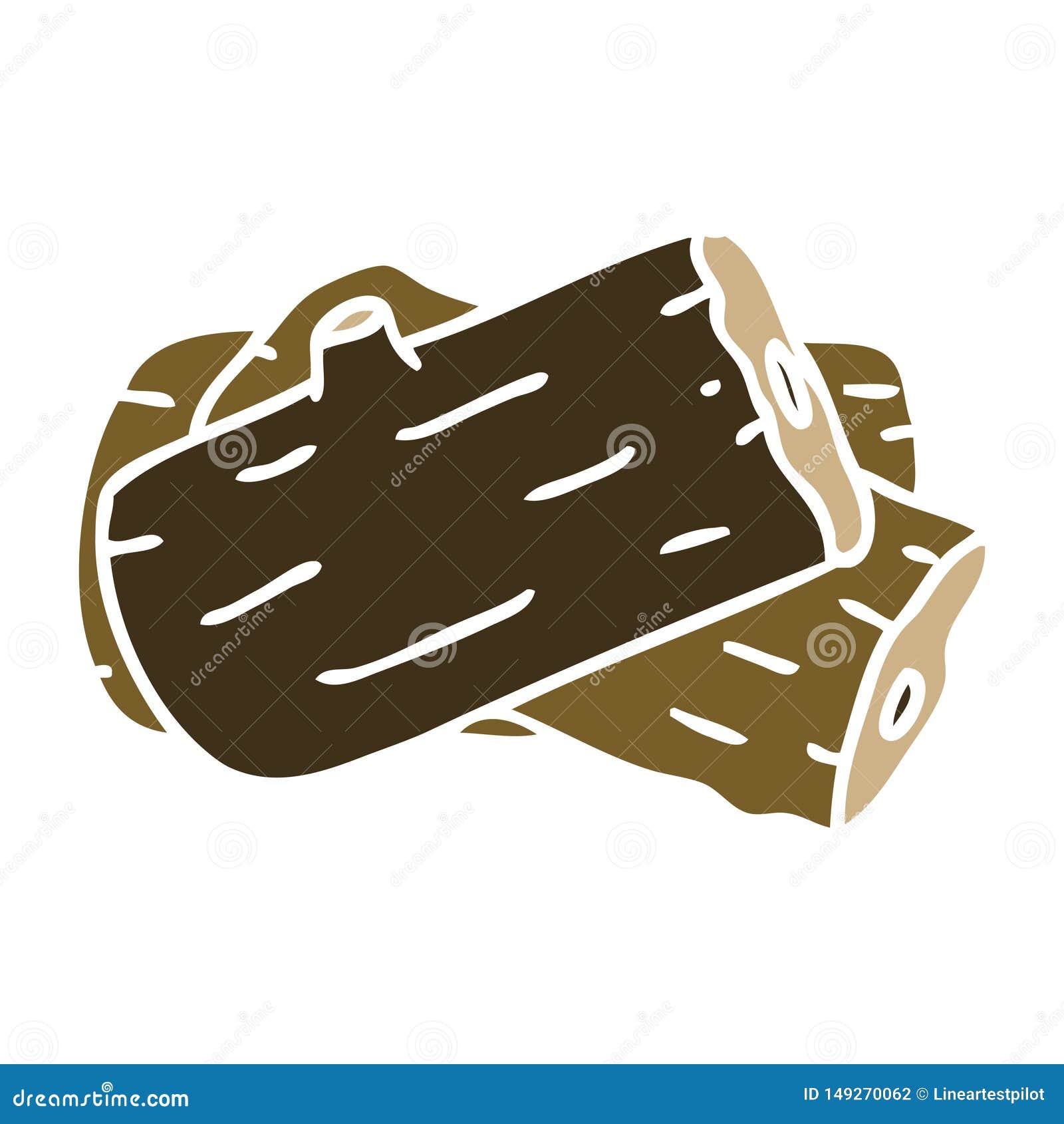 Quirky Hand Drawn Cartoon Log Stock Vector - Illustration of color ...