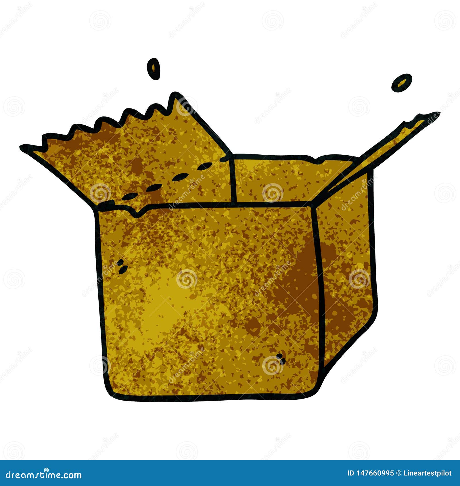 Quirky Hand Drawn Cartoon Open Box Stock Vector - Illustration of ...