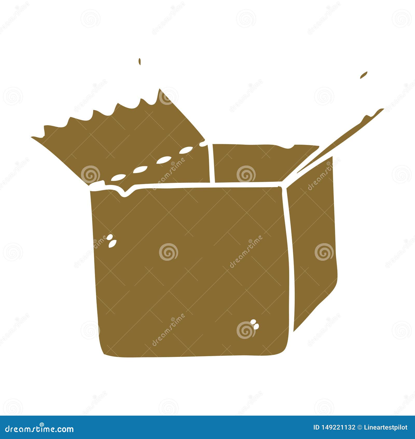 Quirky Hand Drawn Cartoon Open Box Stock Vector - Illustration of crazy ...