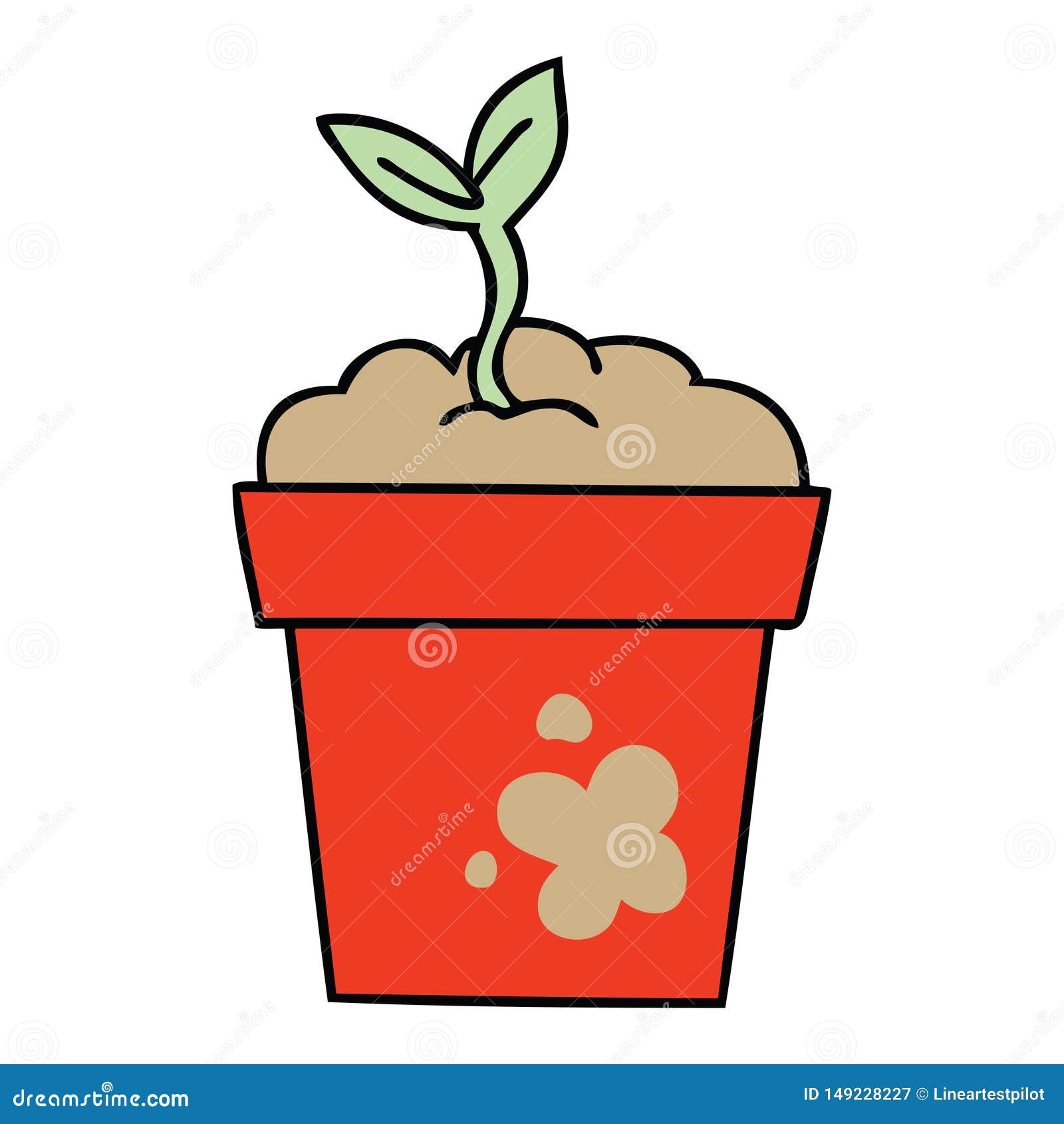 Quirky Hand Drawn Cartoon Seedling | CartoonDealer.com #149228227