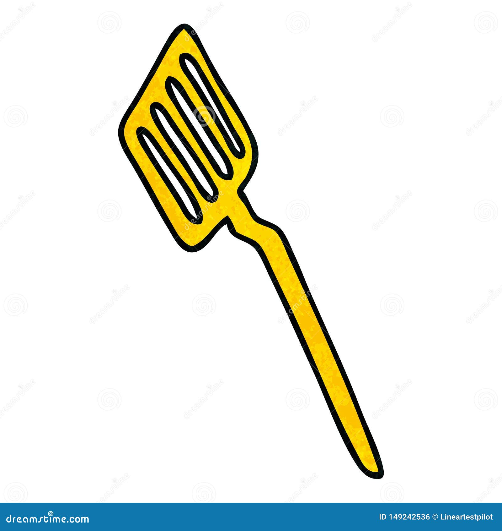 Quirky Hand Drawn Cartoon Spatula Stock Vector - Illustration of ...
