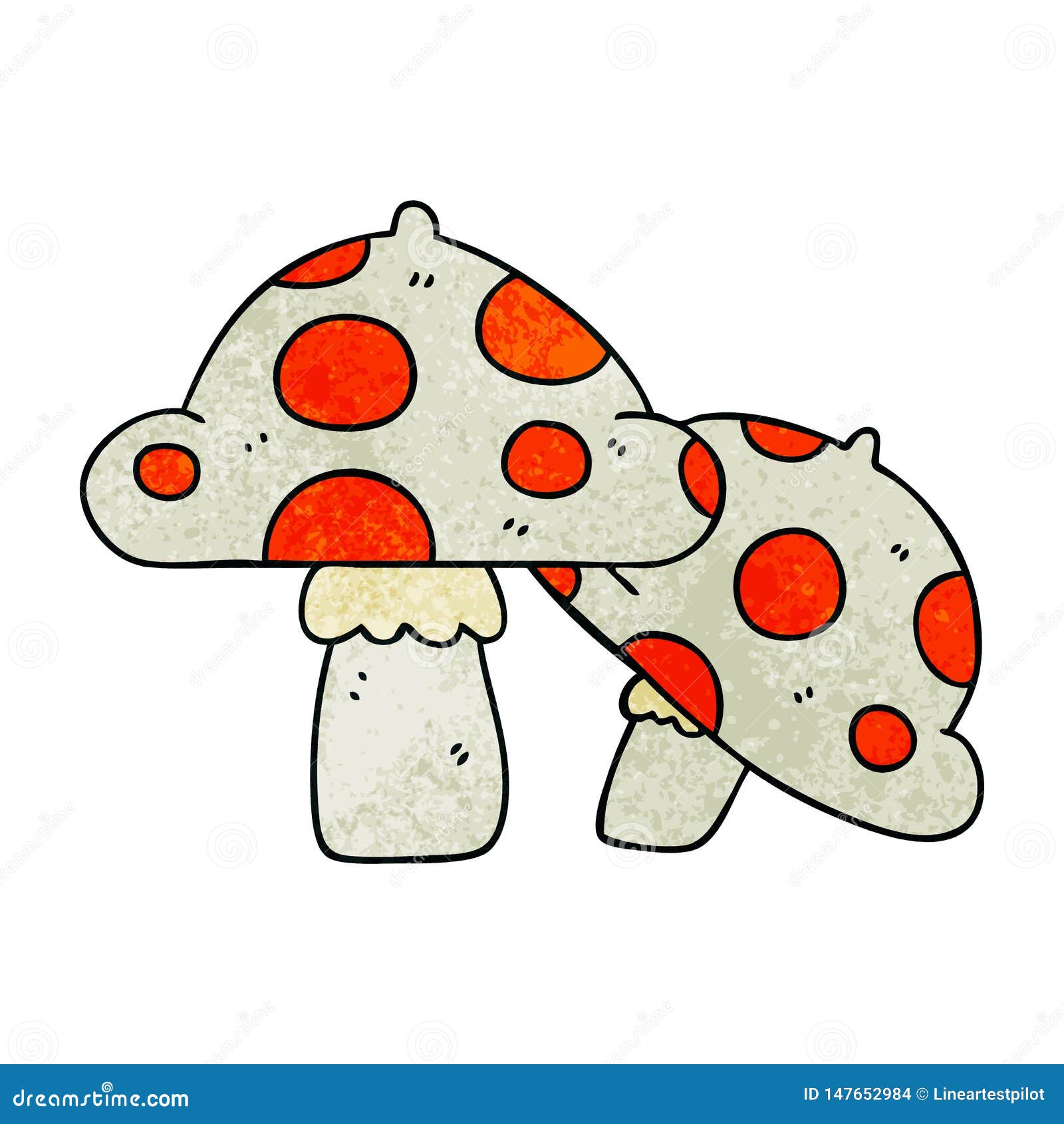 Quirky Hand Drawn Cartoon Toadstools Stock Vector - Illustration of ...