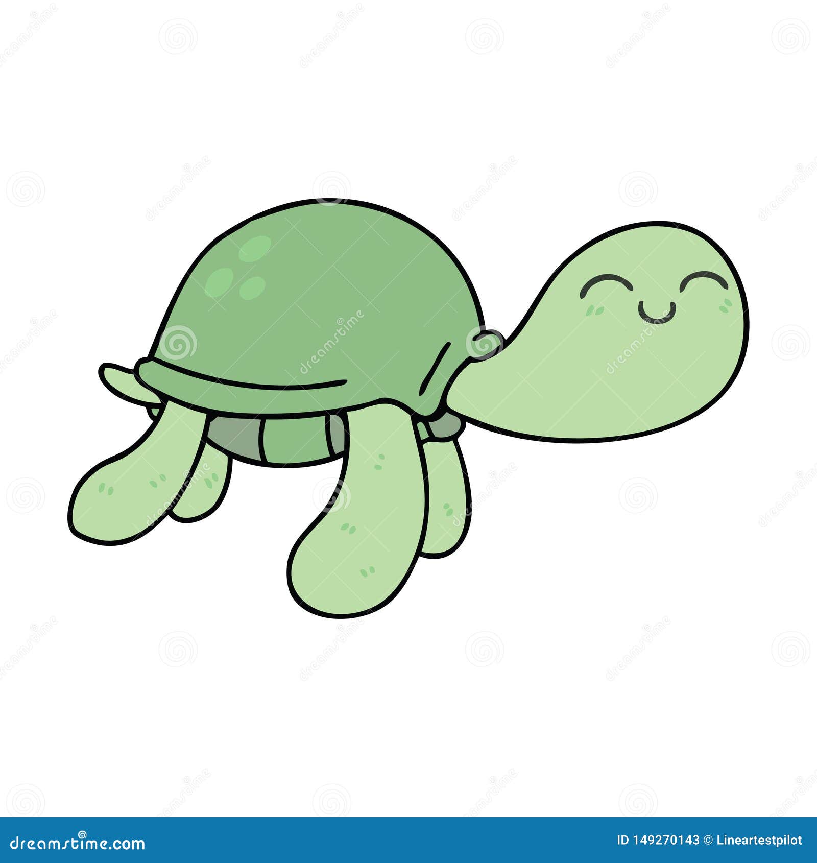 Quirky Hand Drawn Cartoon Turtle Stock Vector - Illustration of turtle ...