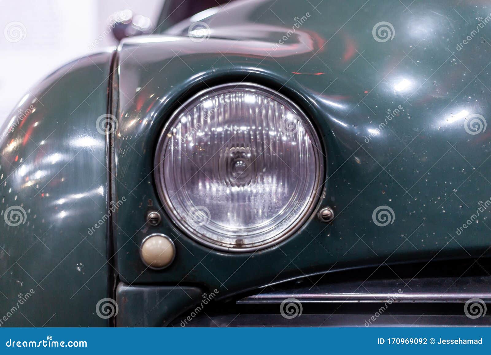 Quirky Interesting Headlights on Front of Classic Car Stock Photo ...