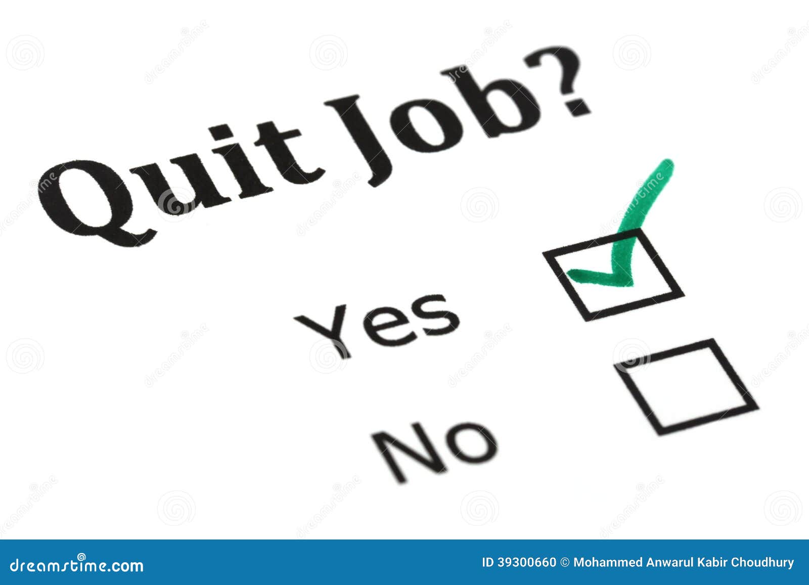 Quit job check mark stock photo. Image of quit, resign - 39300660