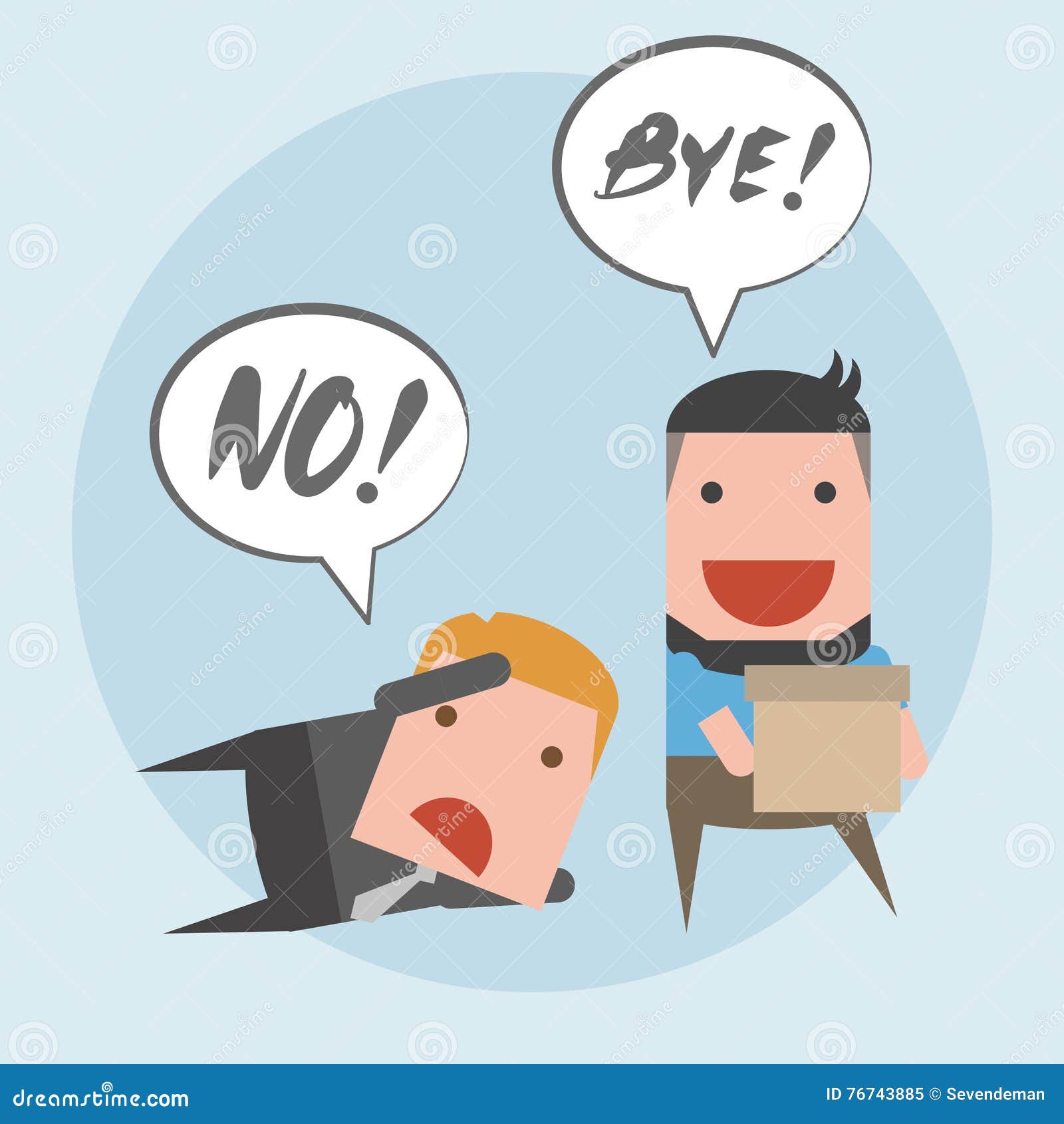 Quit from job. stock illustration. Illustration of unemployment - 76743885