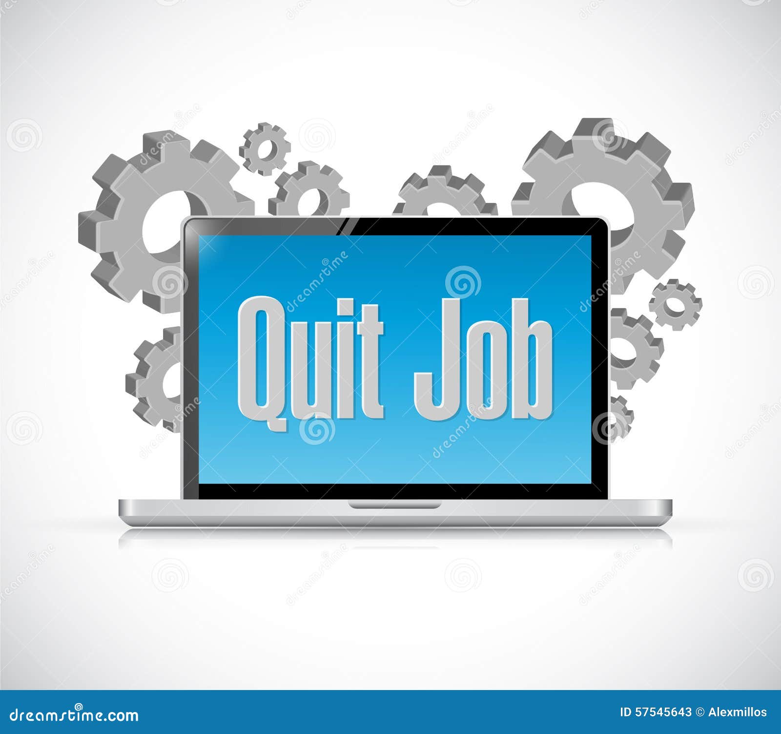 Quit Job Tech Computer Sign Concept Stock Illustration - Illustration ...