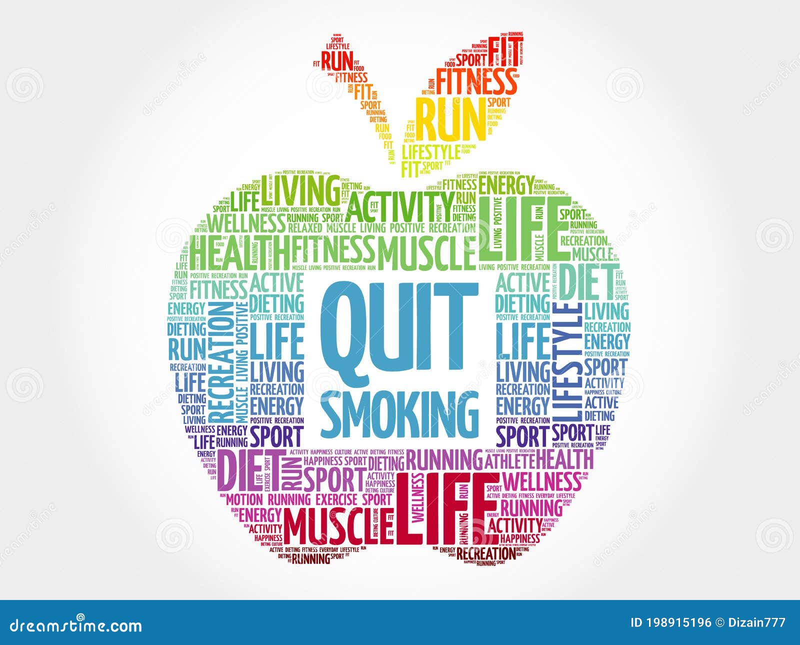 Quit Smoking Apple Word Cloud Stock Illustration - Illustration of date ...