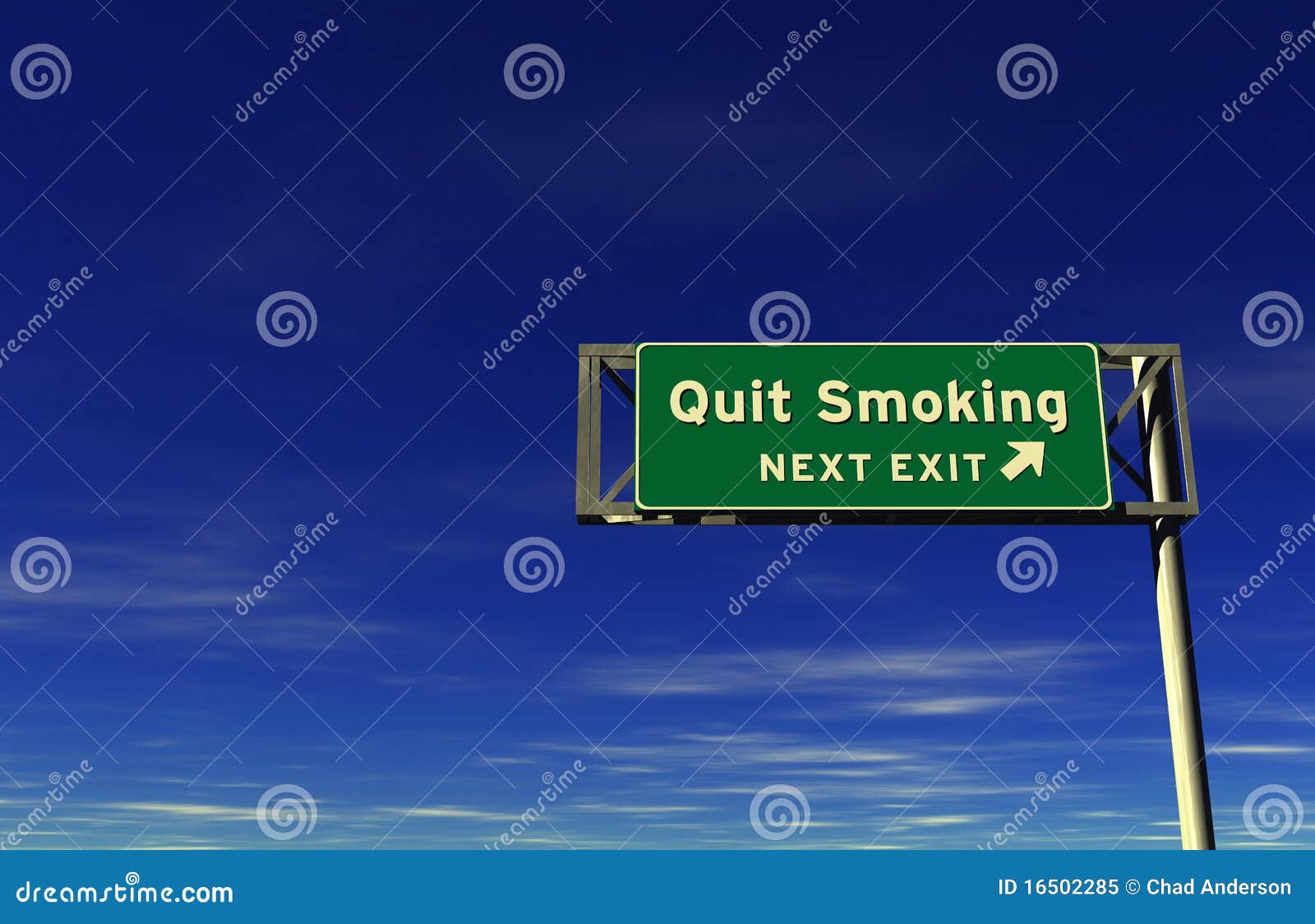 Quit Smoking - Freeway Exit Sign Stock Illustration - Illustration of ...
