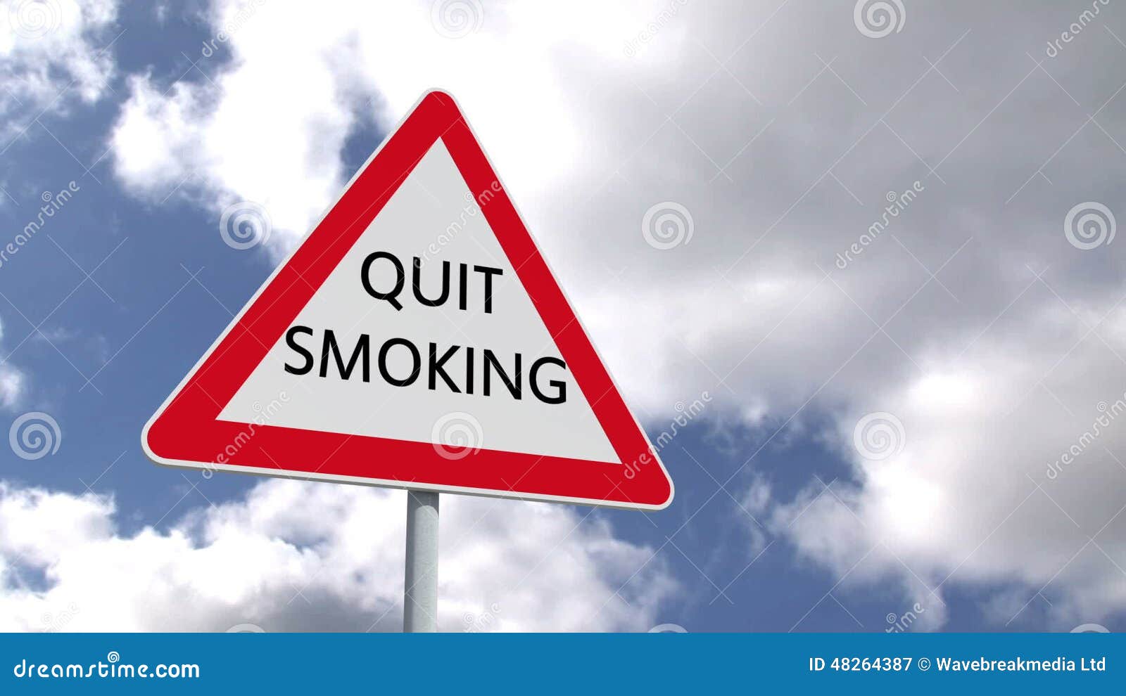 Quit Smoking Sign Against Blue Sky Stock Video - Video of clouds, quit ...
