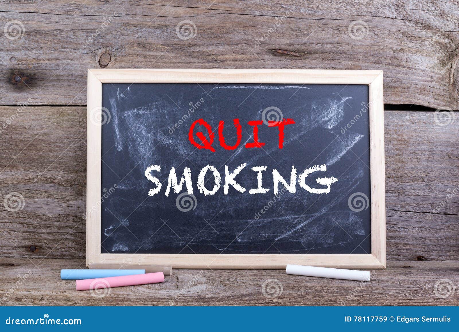 Quit Smoking. Text on Blackboard Stock Image - Image of quit, medical ...