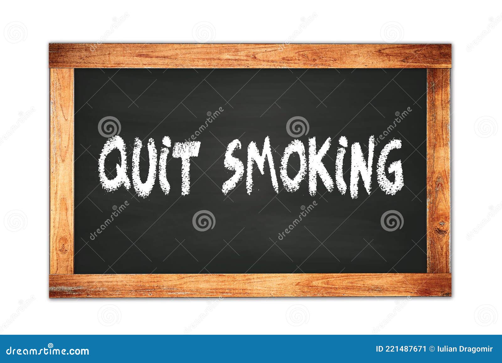 QUIT SMOKING Text Written on Wooden Frame School Blackboard Stock Image ...