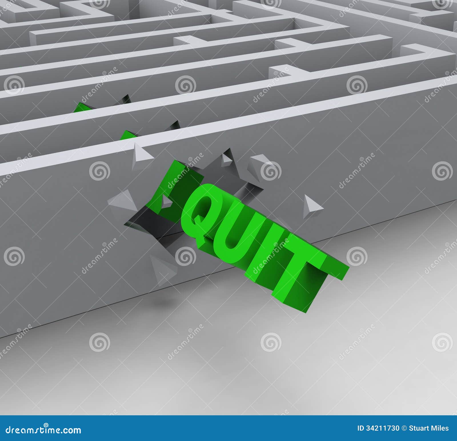 Quit Word Shows Resignation or Resigning Stock Illustration ...