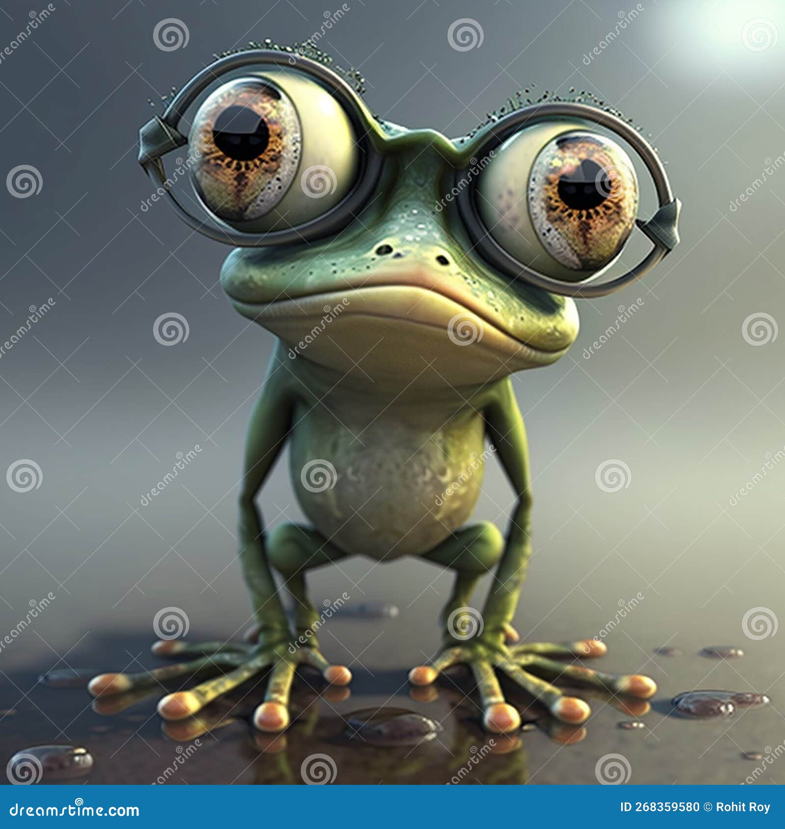 Quite Cartoon Frog Character Stock Illustration - Illustration of child ...
