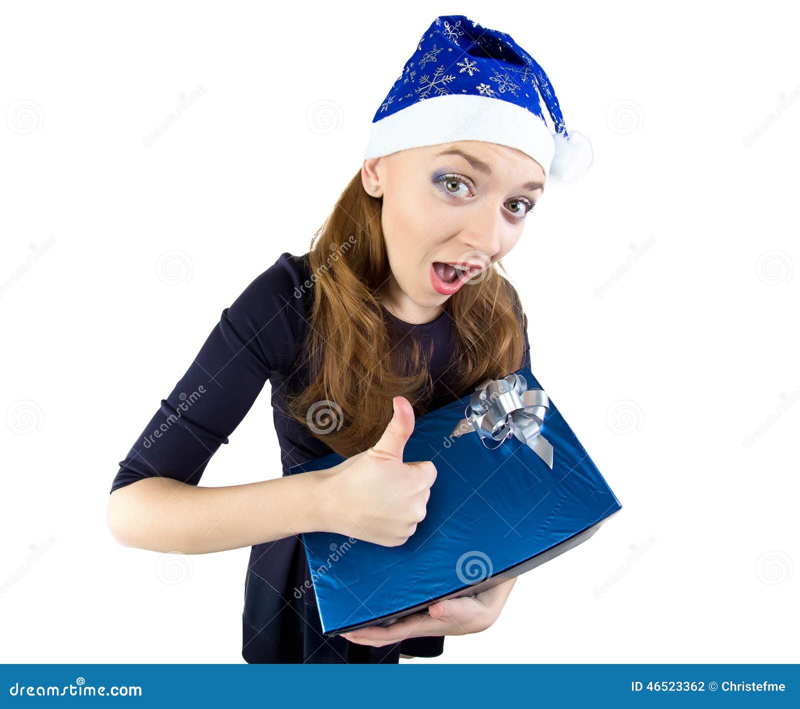 Quite Satisfied Girl Received the Gift Stock Photo - Image of holiday ...