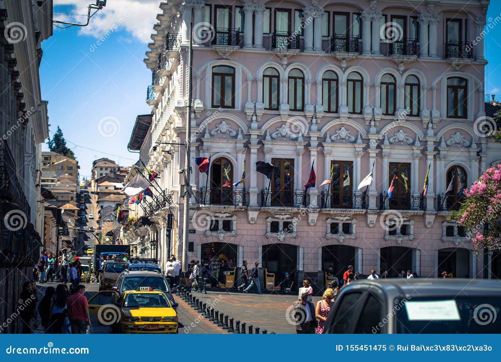 Quito - August 17, 2018: Crowd on the Historic Center of Quito, Ecuador ...