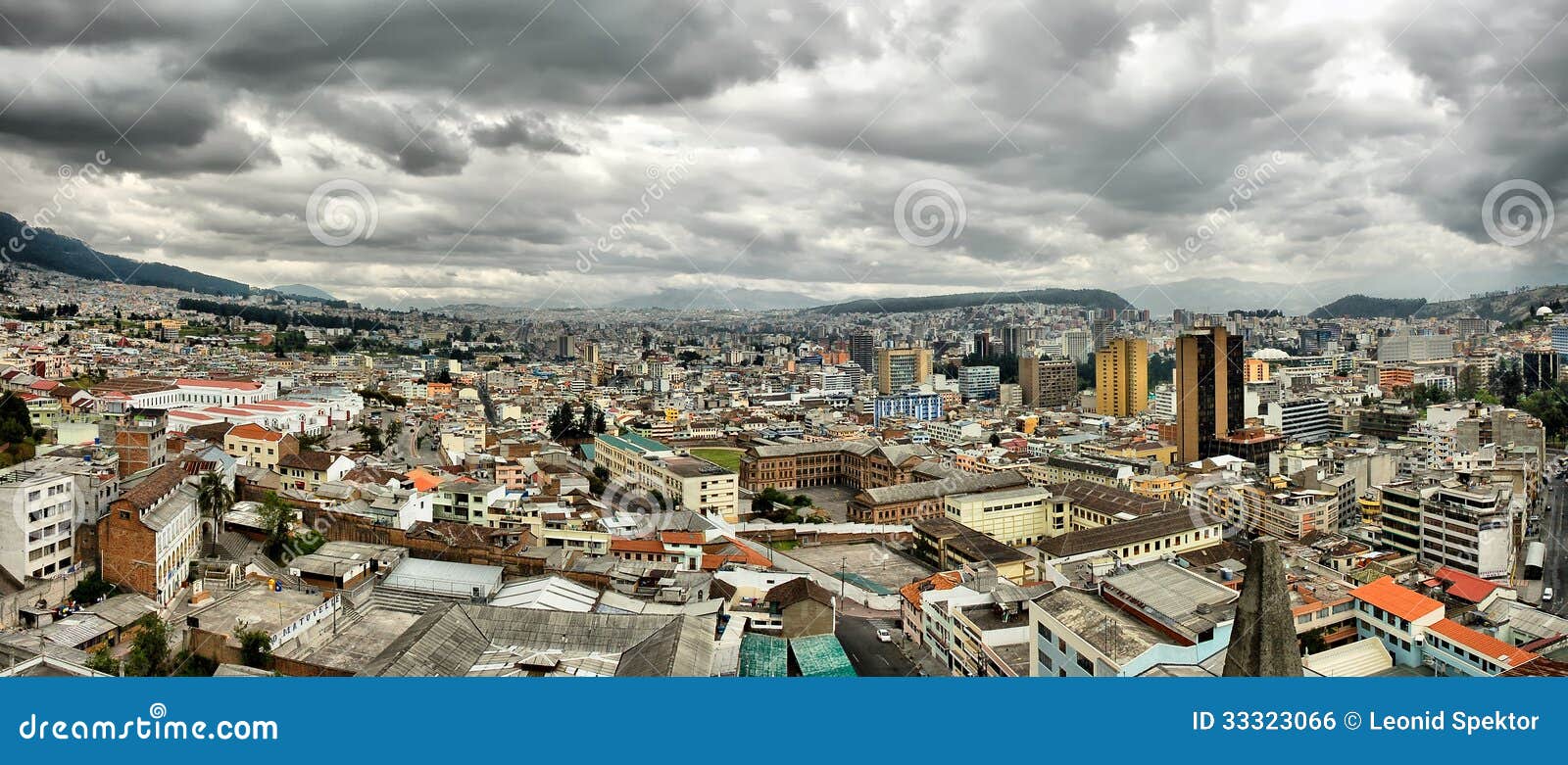 Quito HDR panoramic view. editorial photo. Image of city - 33323066