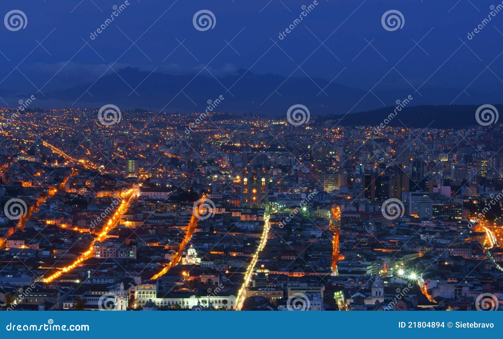 Quito at Night stock photo. Image of south, mountains - 21804894