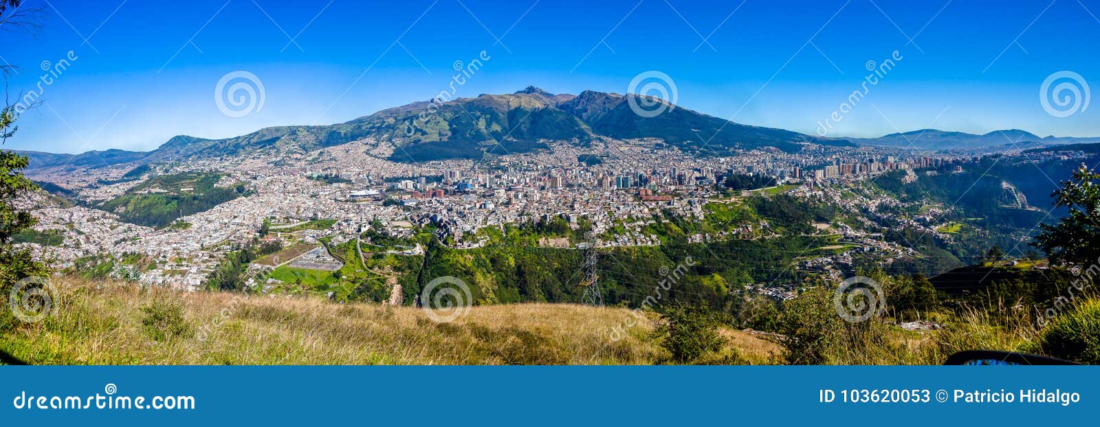 Quito panorama, Ecuador stock image. Image of quito - 103620053