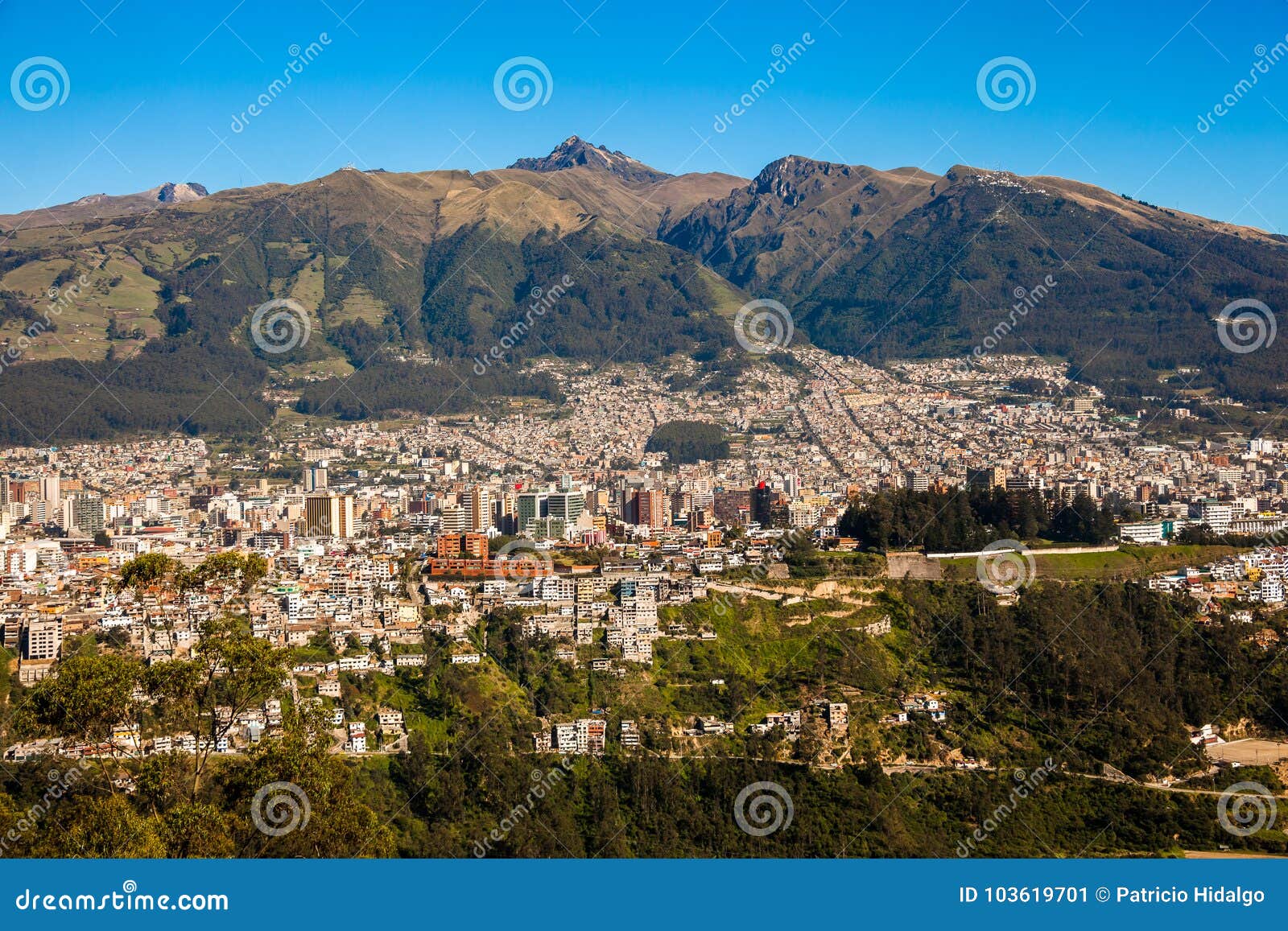 Quito panorama, Ecuador stock image. Image of metropolitan - 103619701