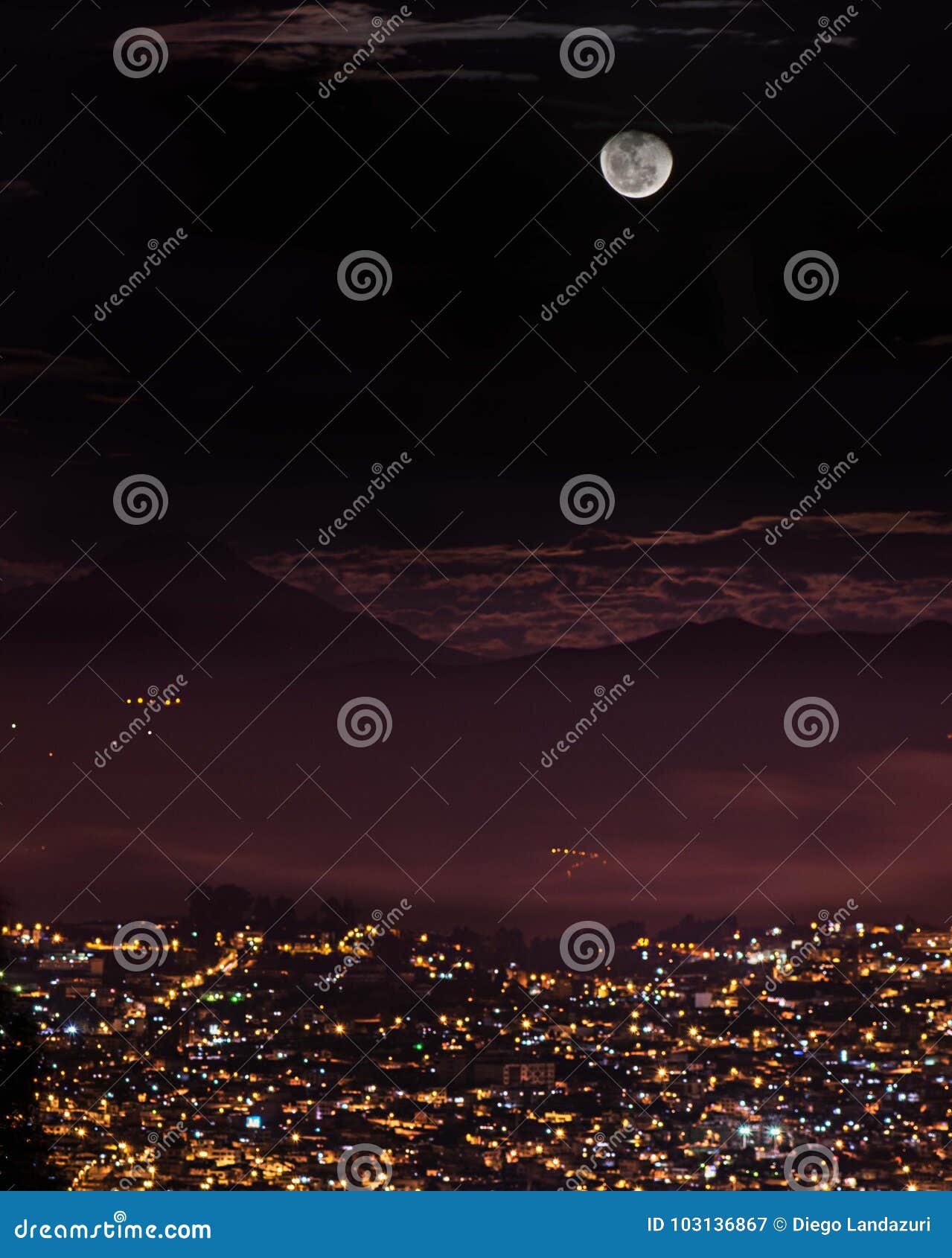 Quito sky and moon stock image. Image of quito, cielo - 103136867