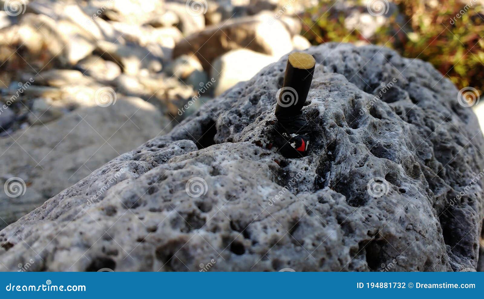 Concept Quit Smoking. Extinguished Cigarette on a Stone Stock Photo ...