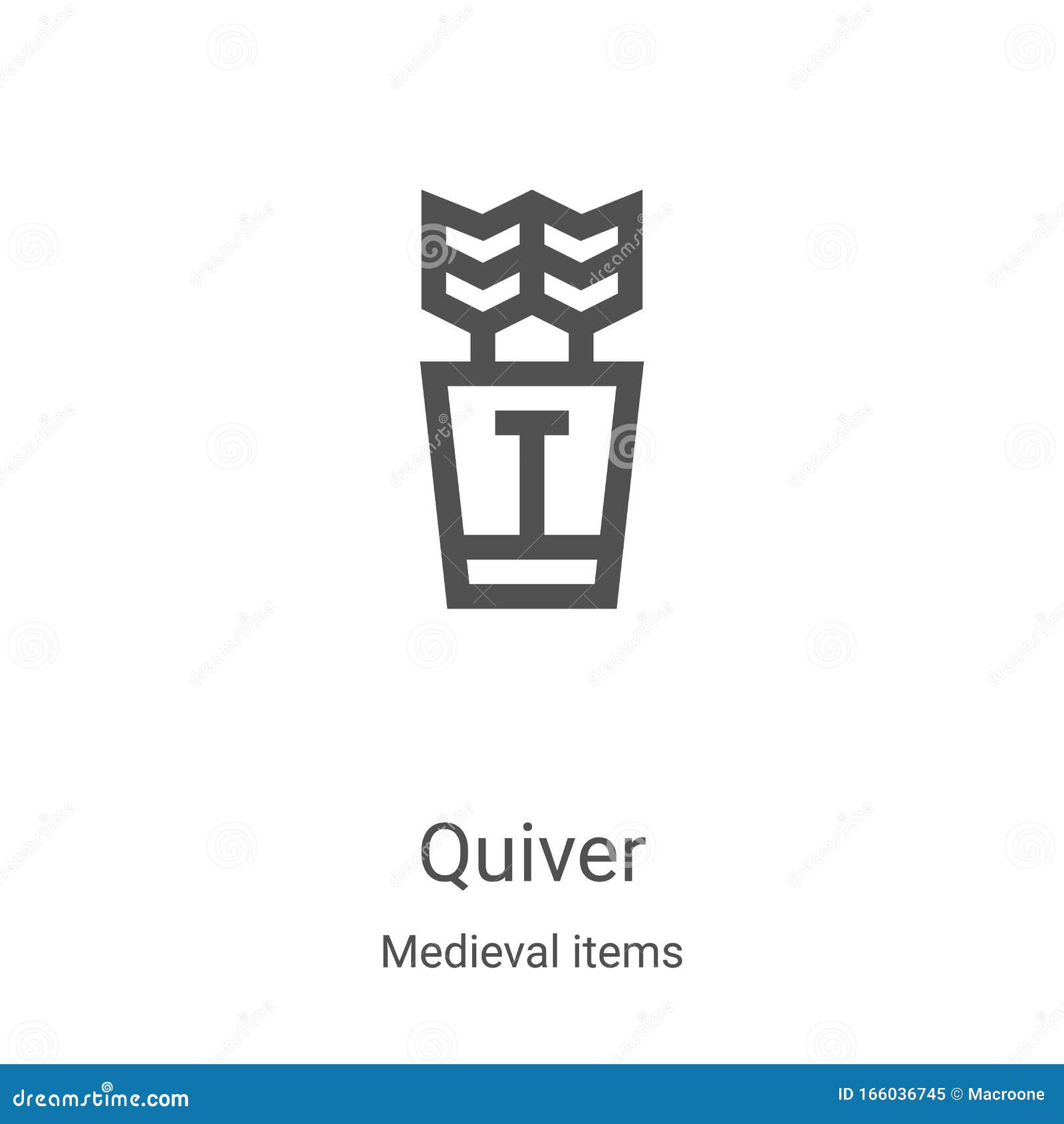 Quiver Icon Vector from Medieval Items Collection. Thin Line Quiver ...