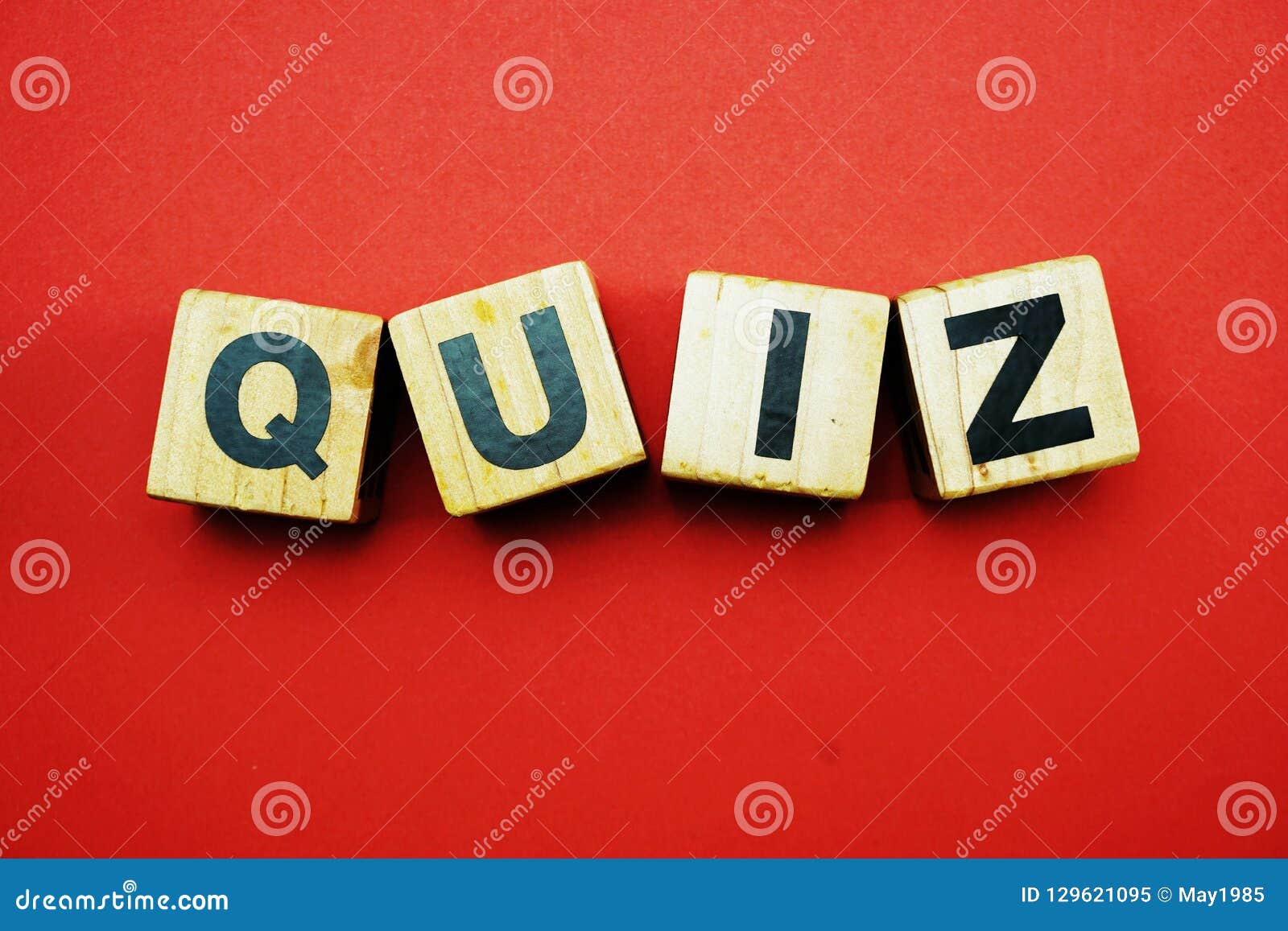 Quiz Letters Alphabet Wooden Cubes on Red Background Stock Image ...