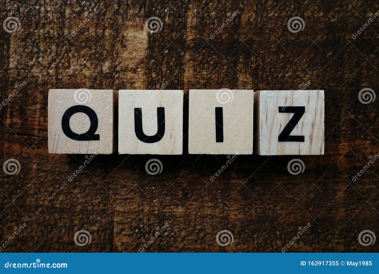 Quiz Alphabet Letter on Wooden Background Stock Image - Image of ...
