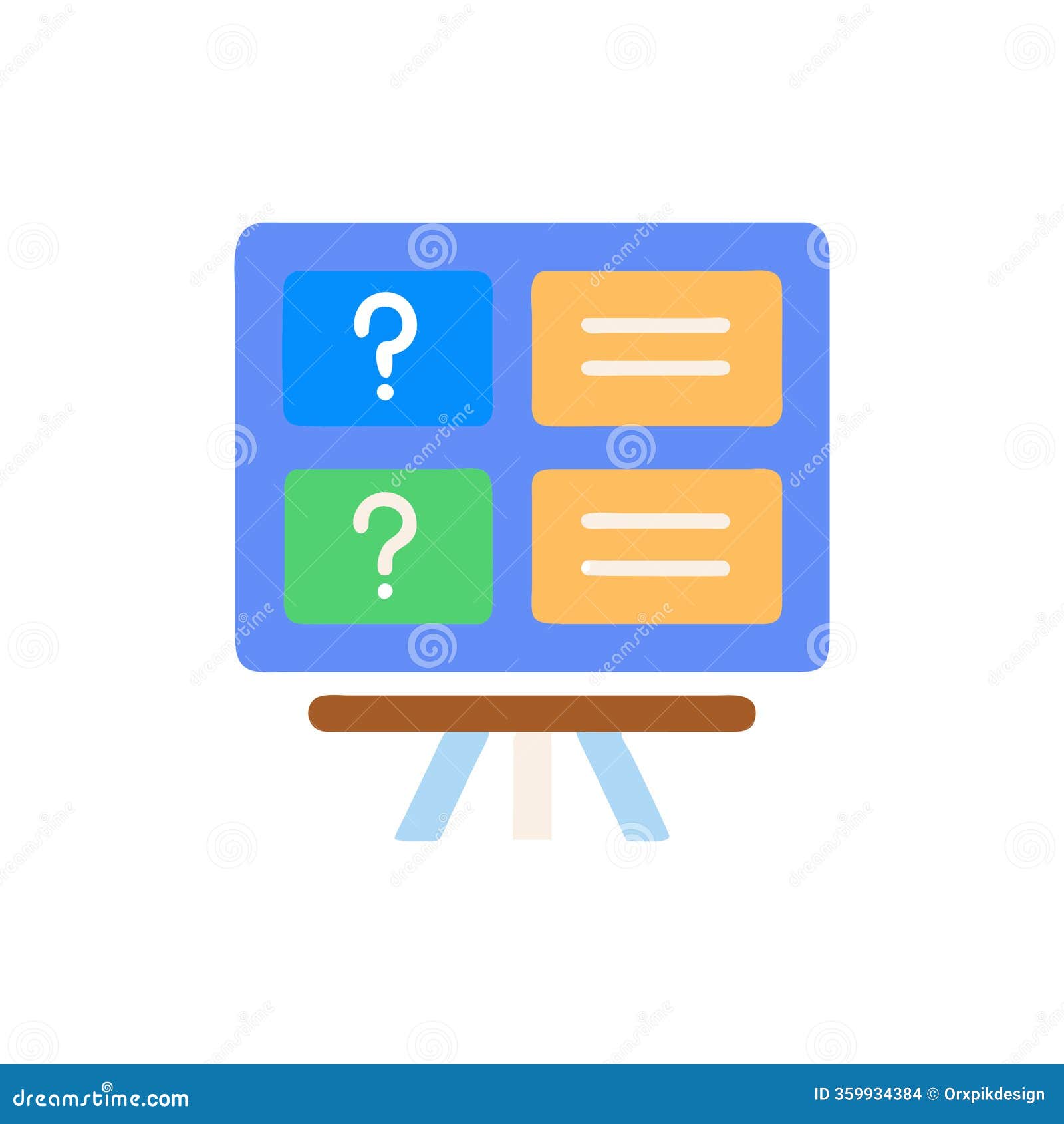 Quiz Board Icon for Educational Activities Stock Illustration ...
