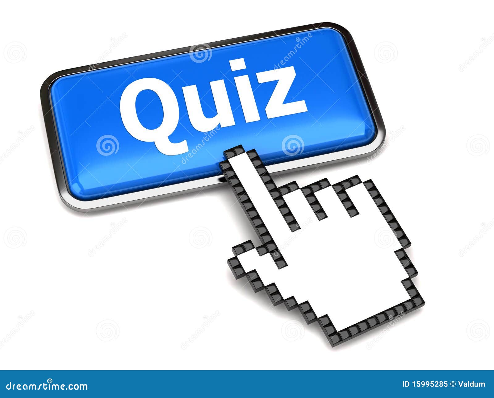 Quiz Button and Hand Cursor Stock Illustration - Illustration of ...