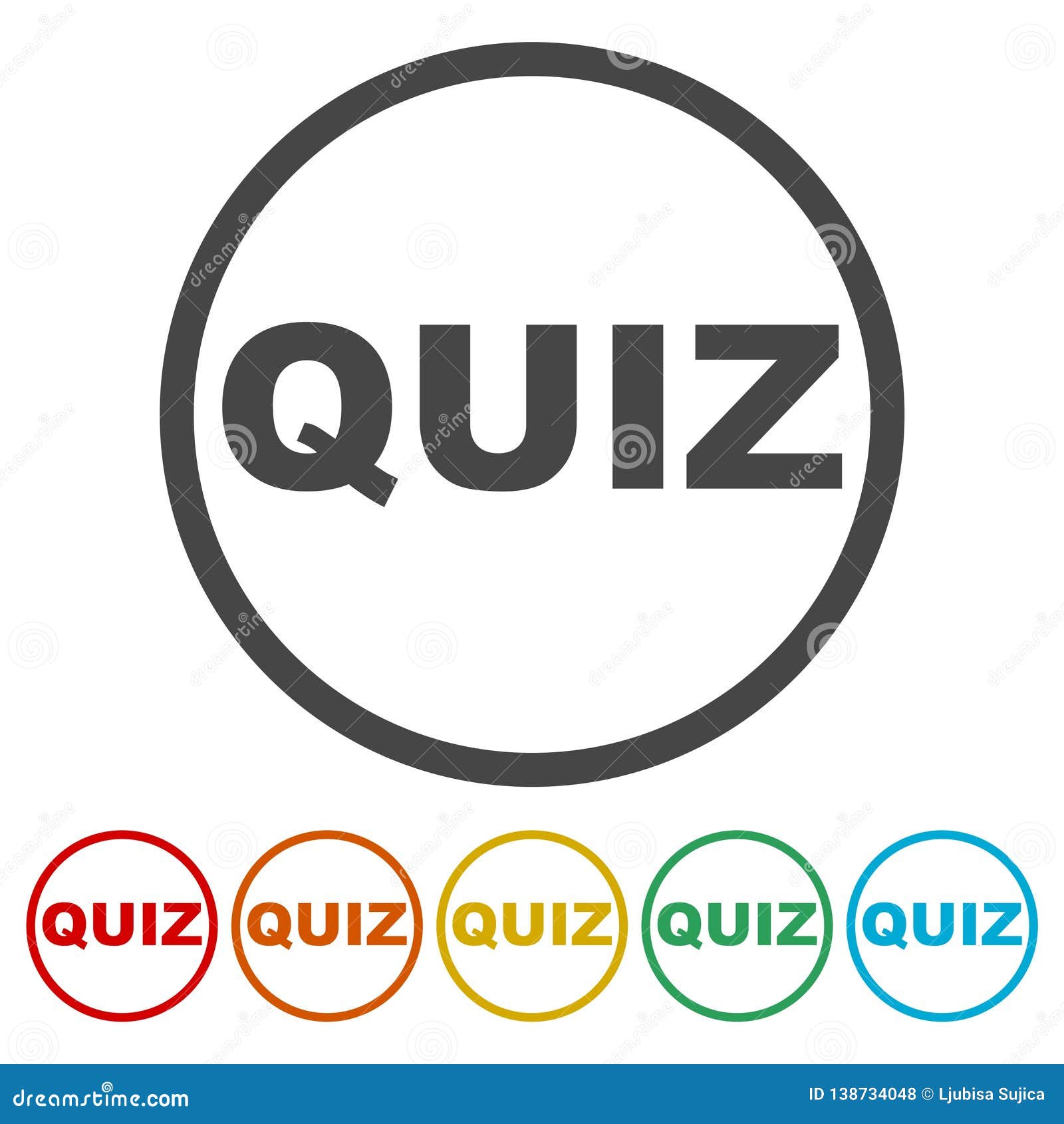 Quiz button, Quiz icon set stock vector. Illustration of creative ...