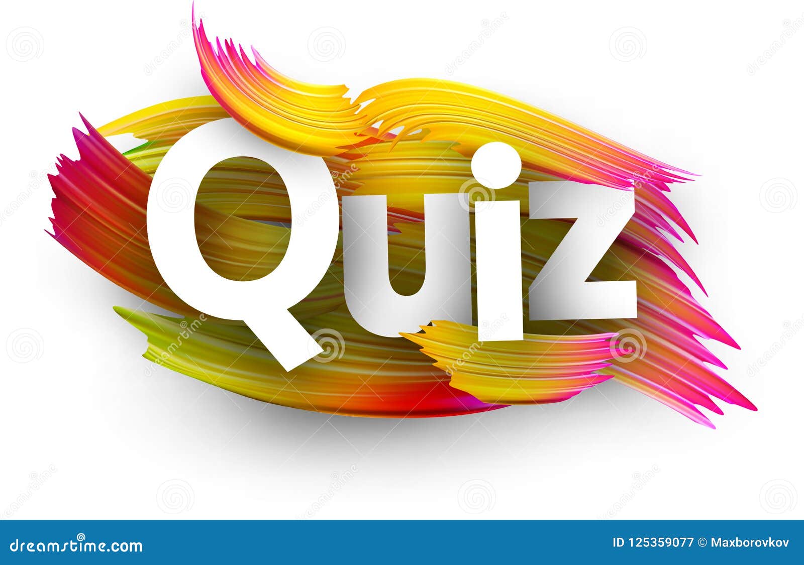 Quiz Card with Colorful Brush Strokes. Stock Vector - Illustration of ...