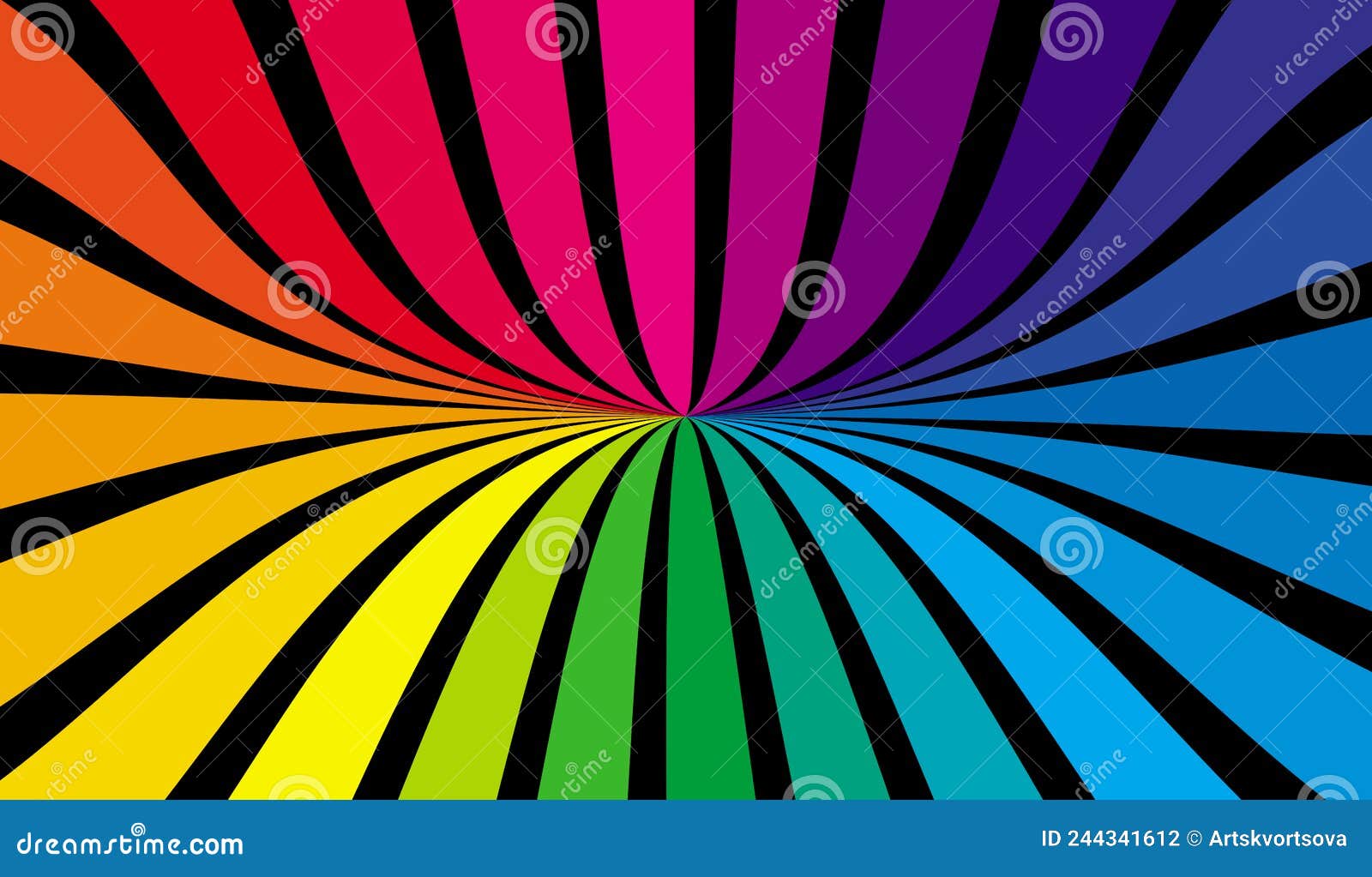 Colorful Rainbow Lines Vector Black Background Stock Vector ...