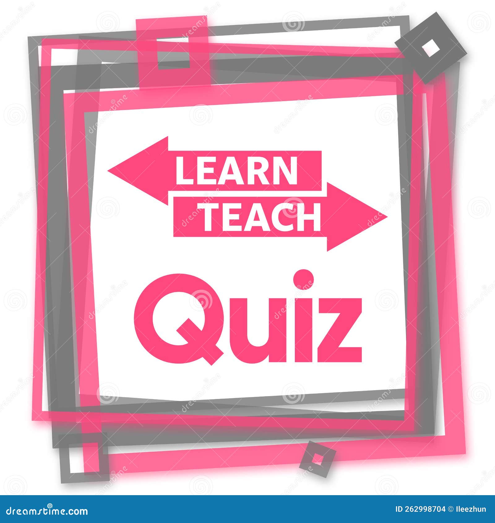 Quiz Teach Learn Pink Grey Frame Stock Illustration - Illustration of ...