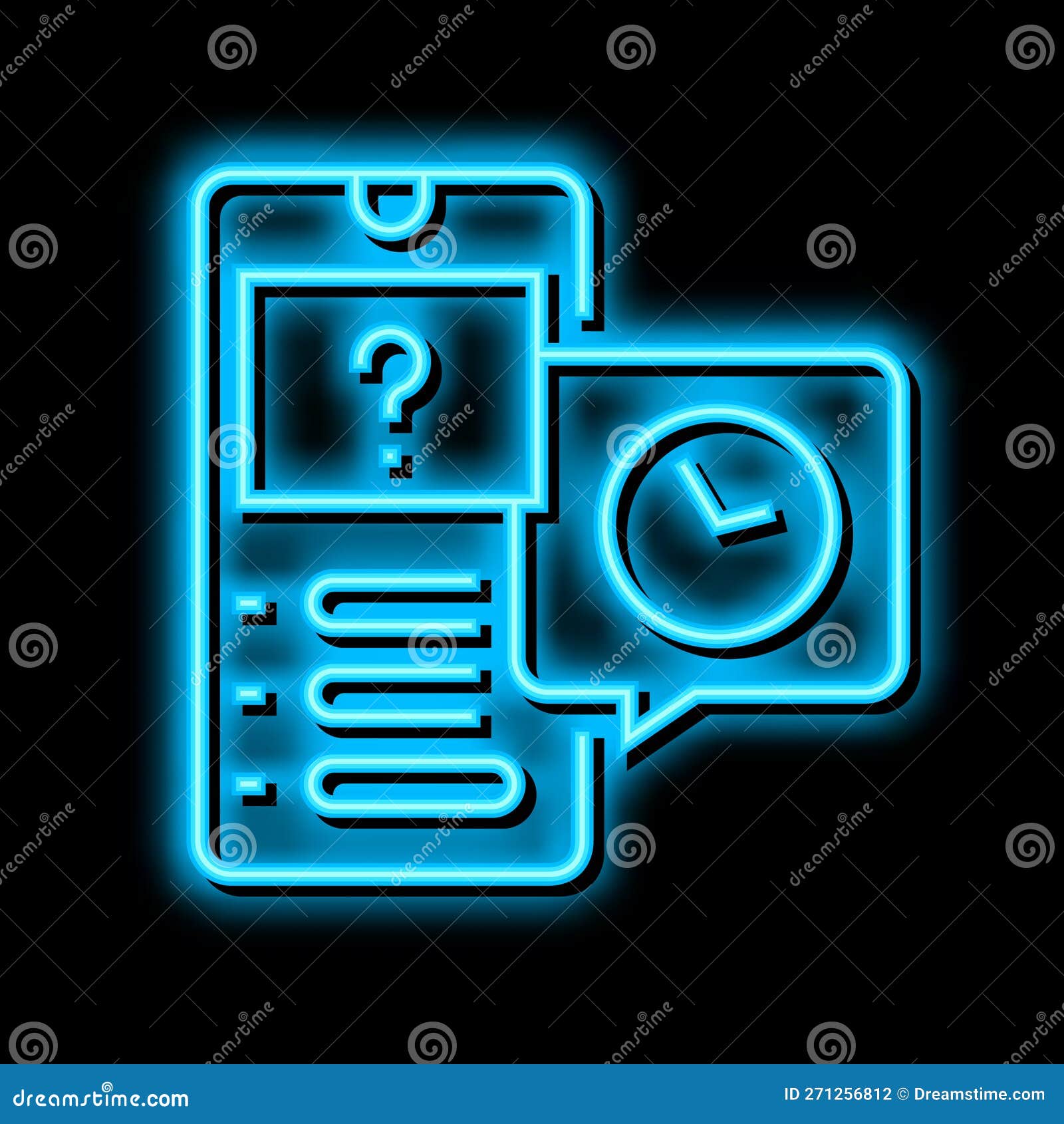 Quiz Ephemeral Neon Glow Icon Illustration Stock Vector - Illustration ...