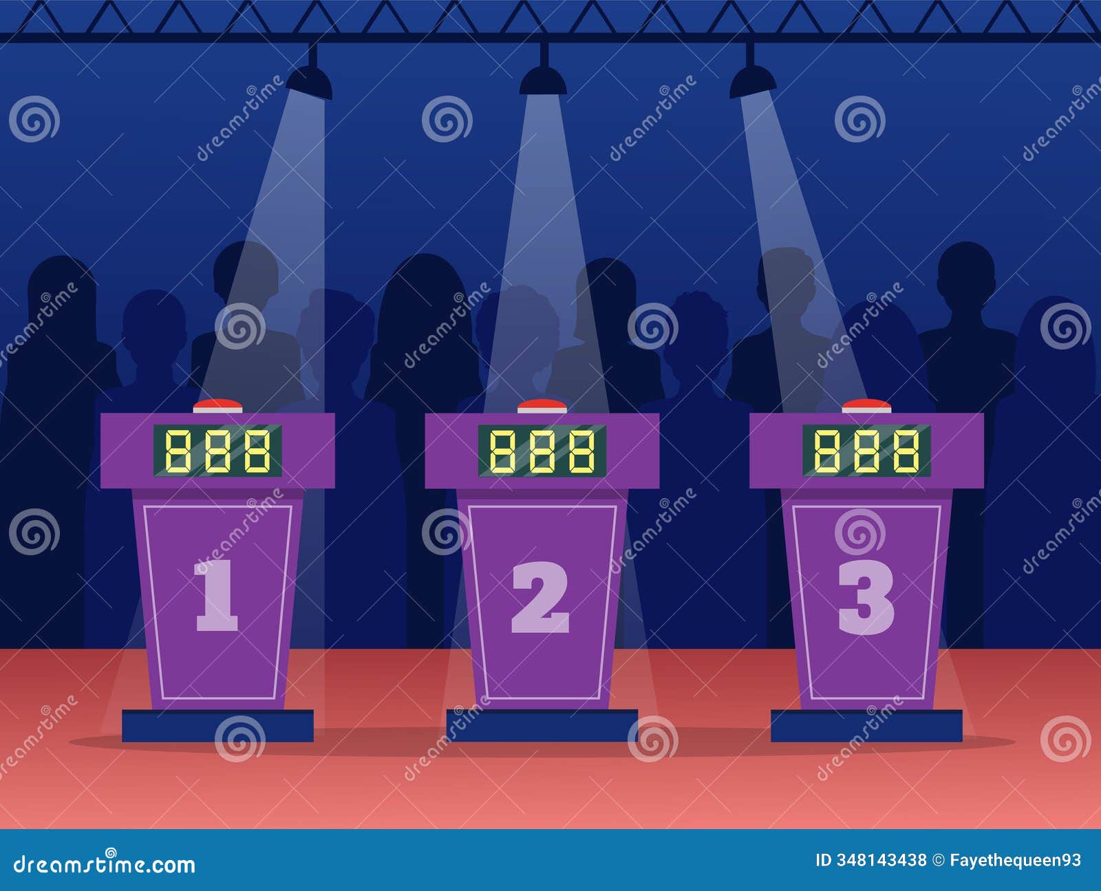 Trivia Show Contestant Korean Woman Contemplating 2D Cartoon Character ...