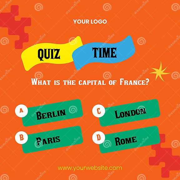 Quiz Game Vector Background Template. this Design Use Multiple Choice ...