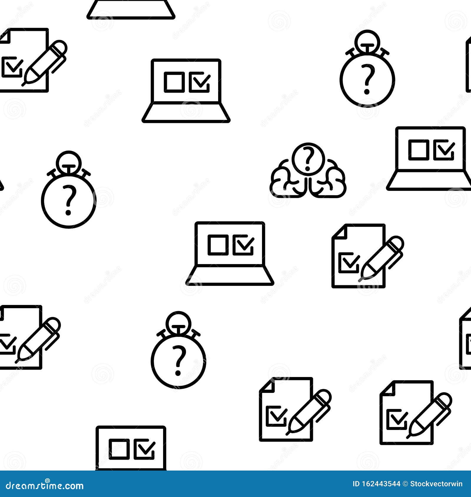 Quiz Game Vector Seamless Pattern Stock Vector - Illustration of answer ...