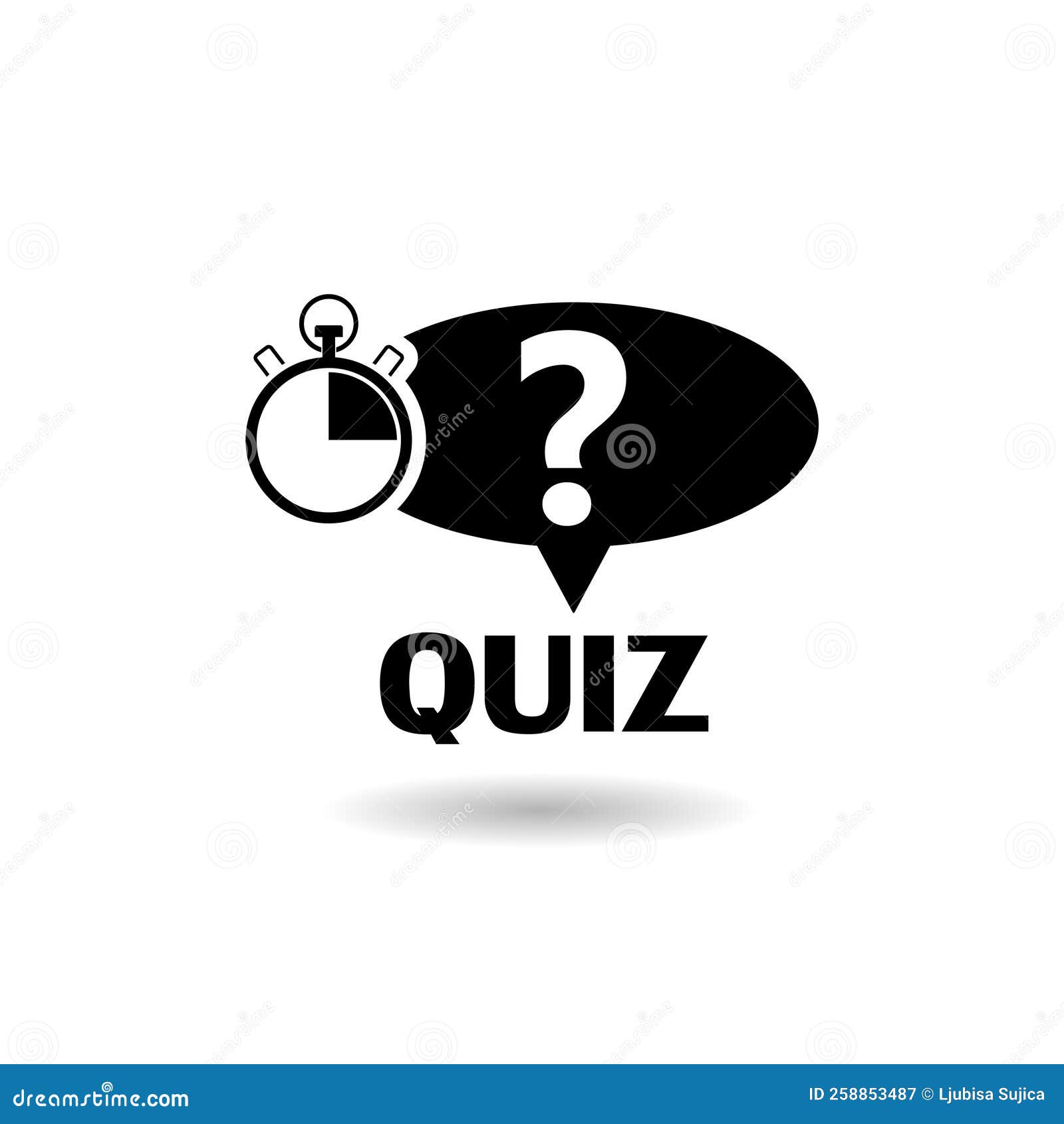 Quiz icon logo with shadow stock vector. Illustration of interface ...